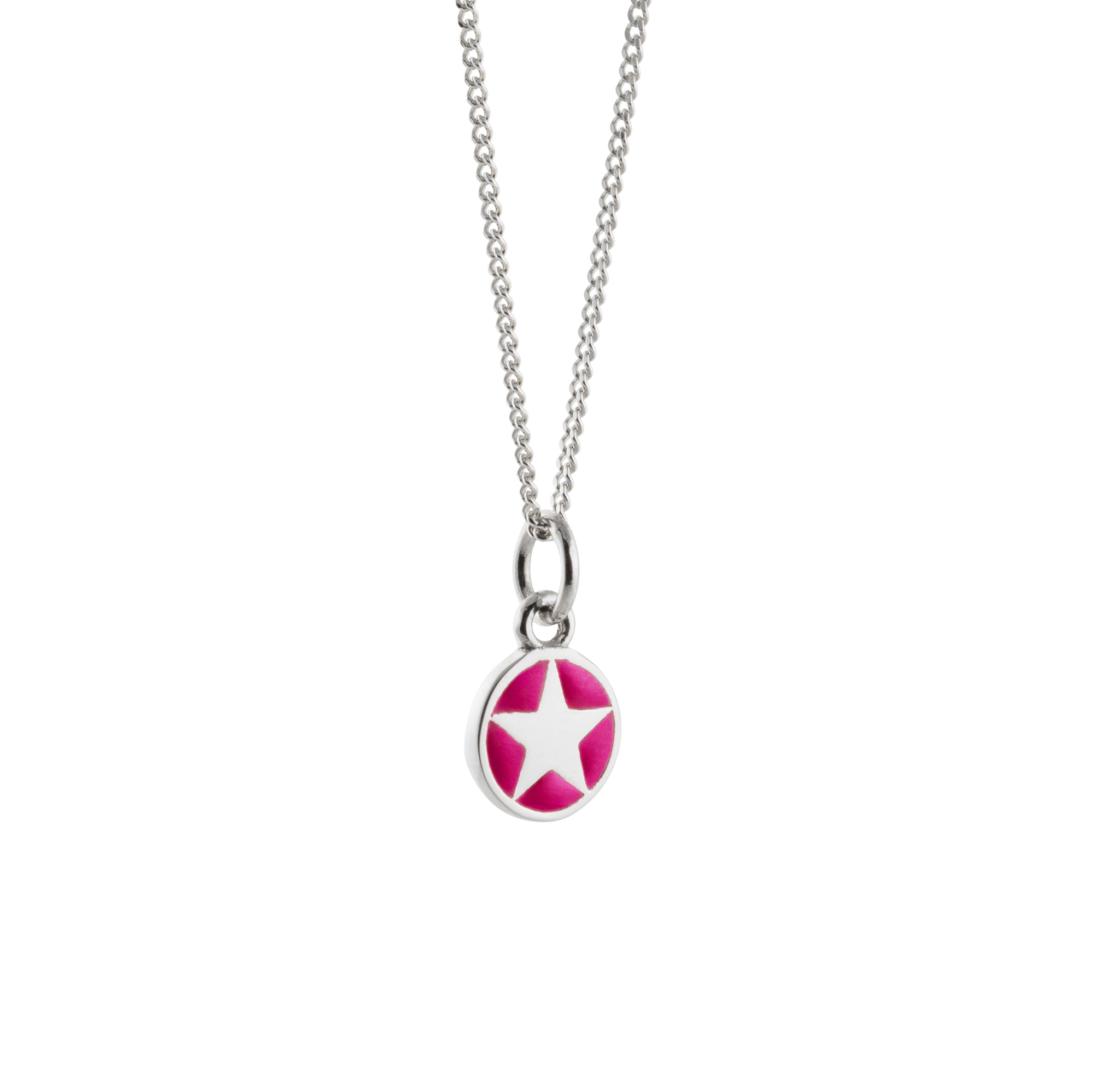 Mini Enamel Star Pendant Silver: Cherry Red – Lime Tree Collection
